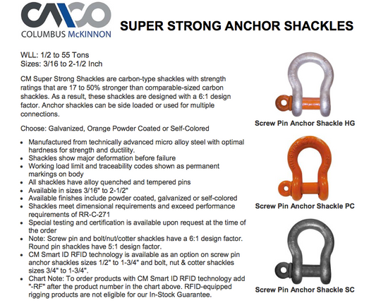 CM Super Strong Screw Pin Anchor Shackles – Baremotion