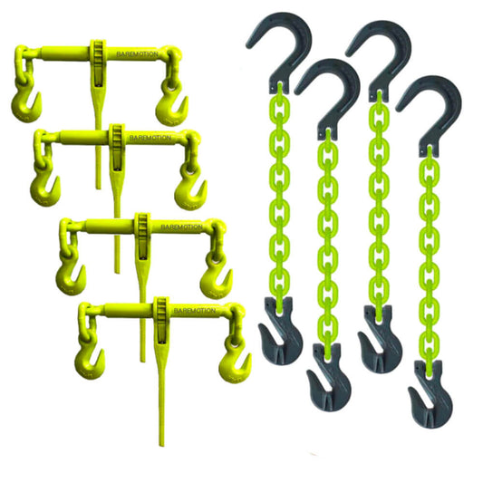 3/8" GR100 Hi-Vis USA Chain Foundry Hook & Ratchet Binder Kit 4-Pack ...